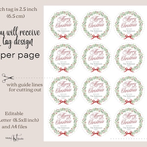 Printable Christmas Gift Tags. Editable Canva Christmas Tags Template ...