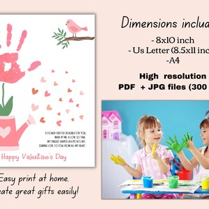 Valentine Handprint Art Instant Download. Printable Valentine's Day ...