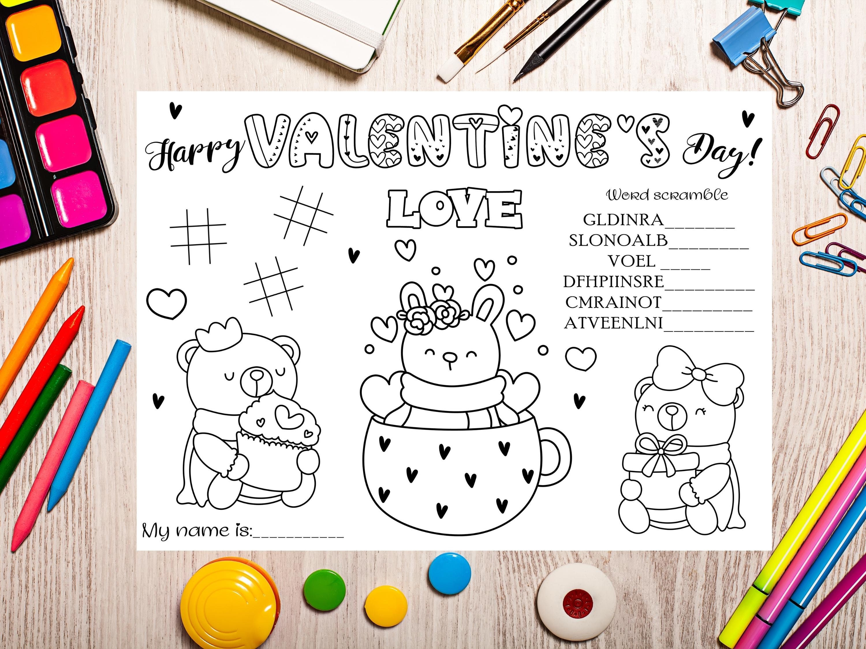 10 Valentine's Day Coloring and Activity Pages Mega | Etsy