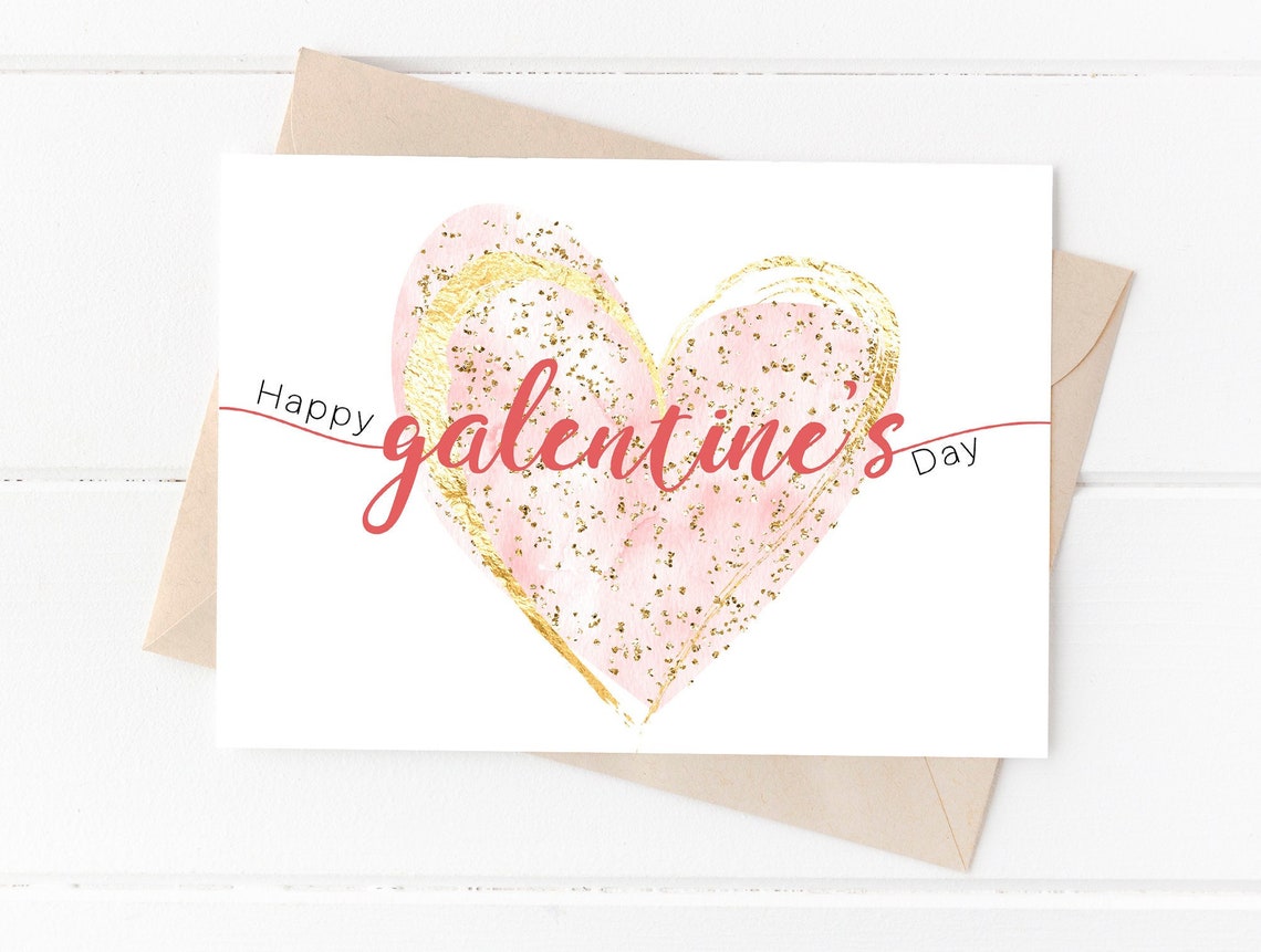 Printable Galentine's Day Card Digital Download. Pastel | Etsy