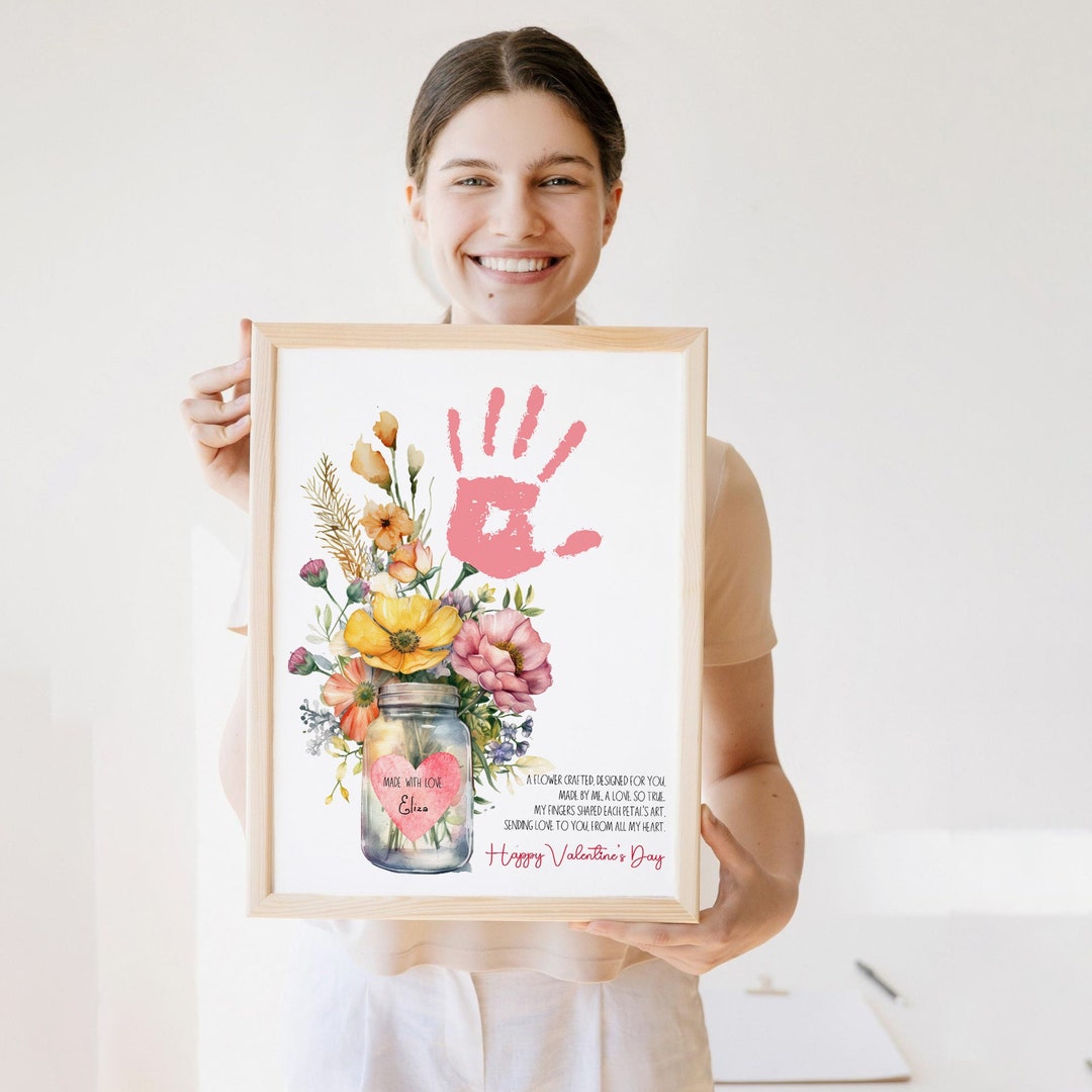 Valentine's Day Gift Handprint Art Instant Download. Valentines ...