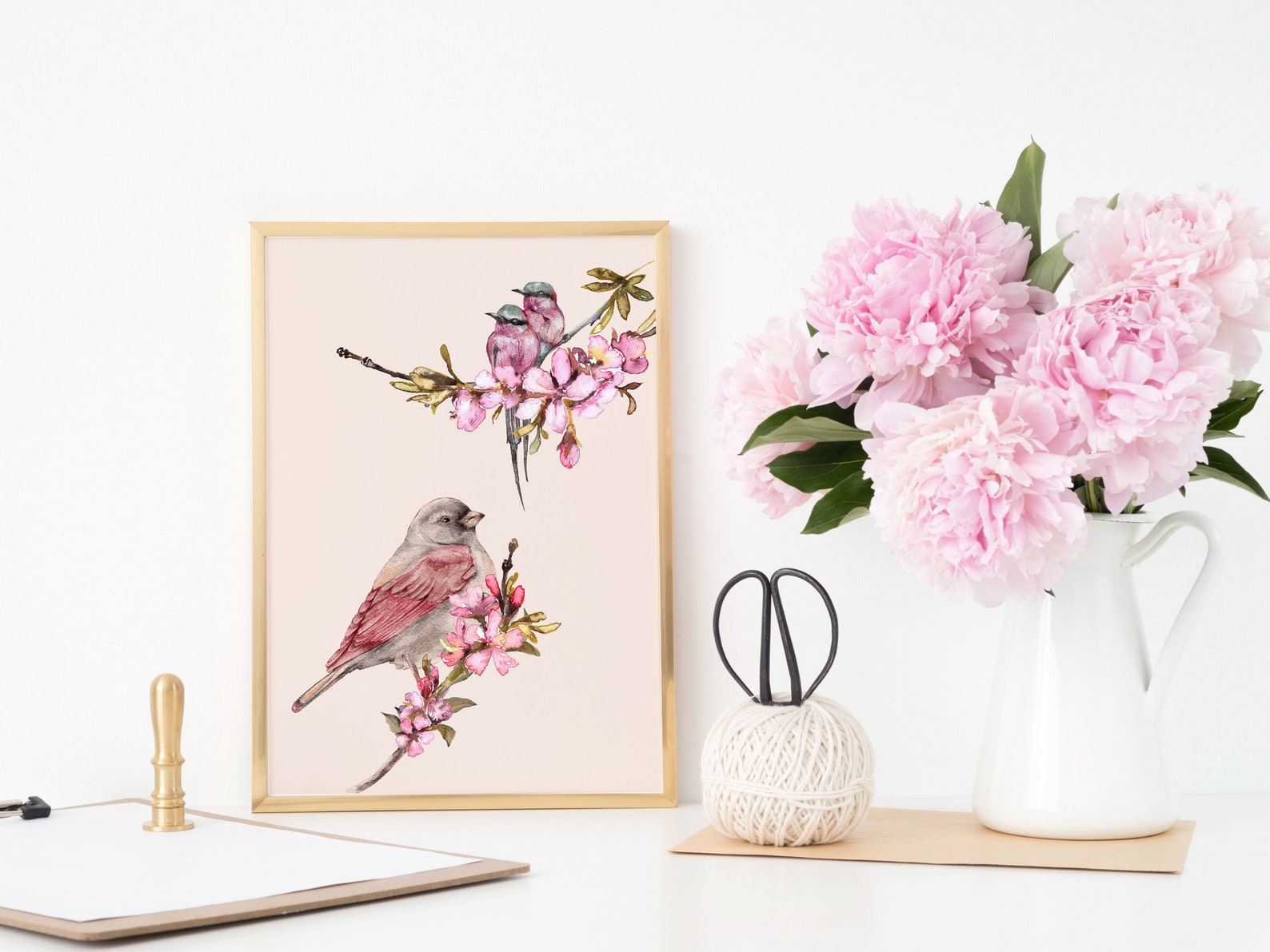 Pastel Pink Spring Printable Gallery Wall Set. Printable - Etsy