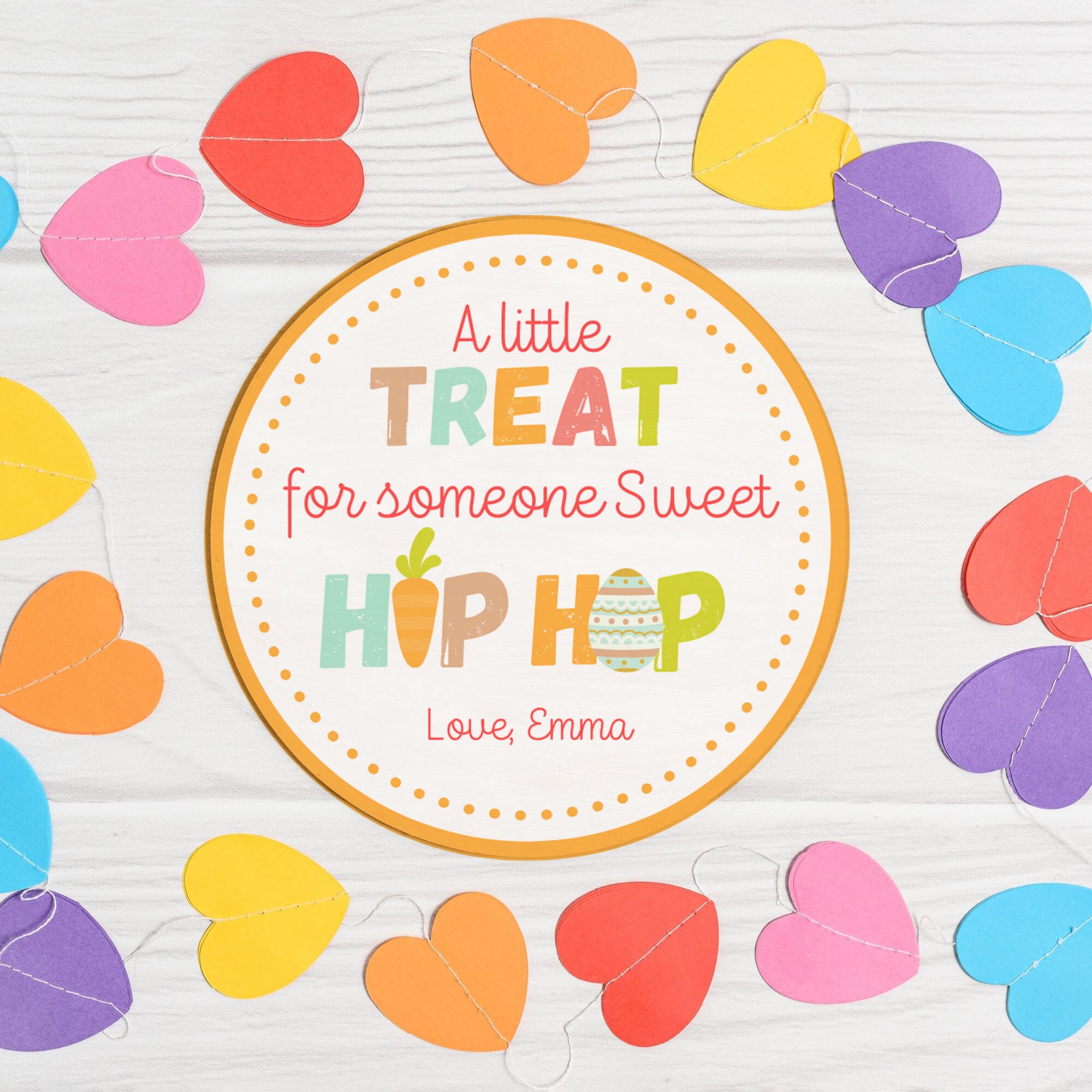 Printable Easter Treats Gift Tags Canva Template. Editable Circle ...