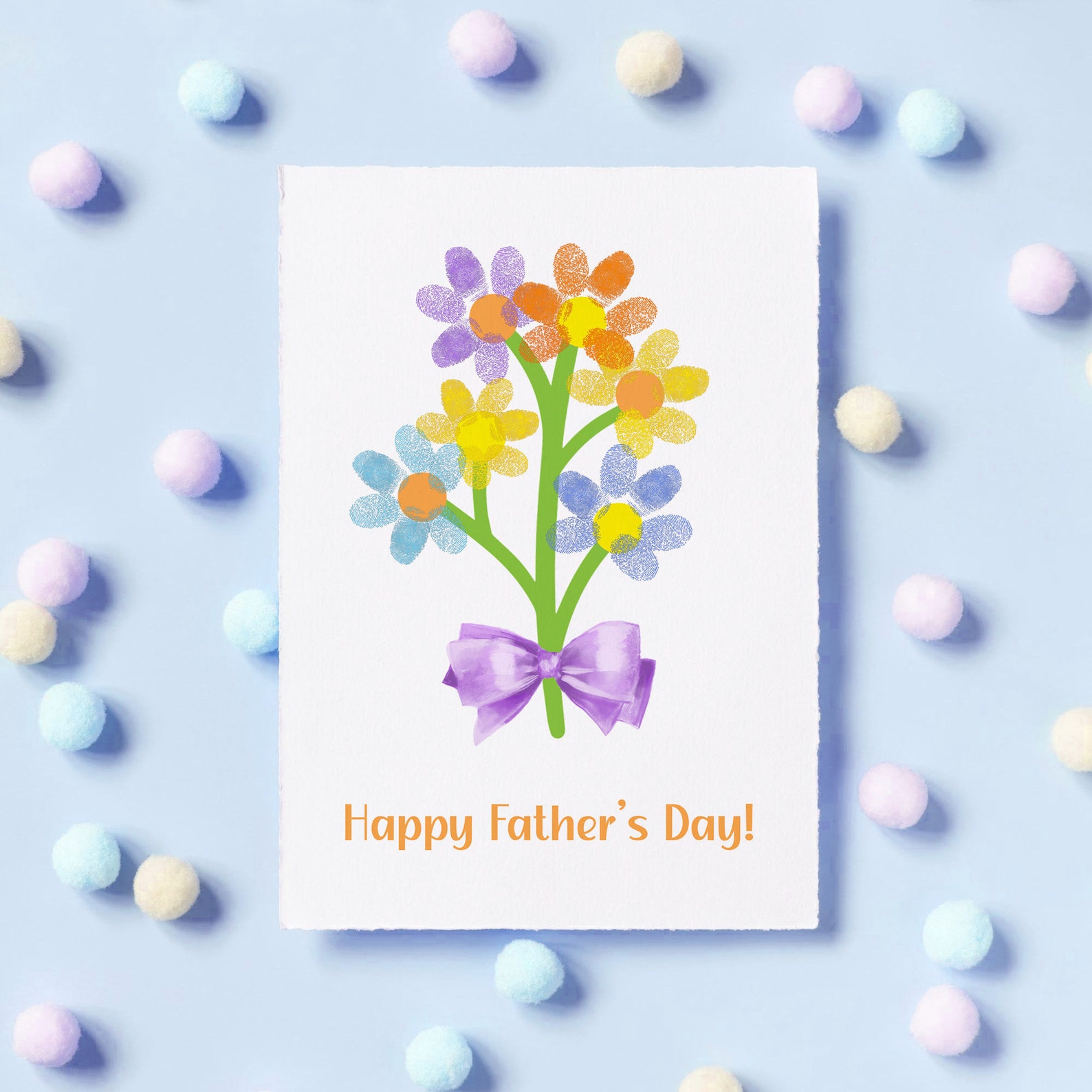 Father's Day Fingerprint Art: DIY Gift Card for Dad (digital Download ...