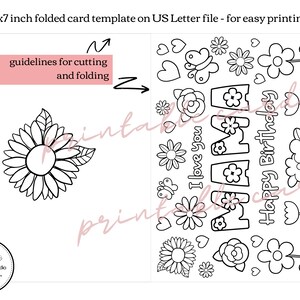 Printable Coloring Birthday Card for Mama. Cute Mom Birthday Card DIY ...