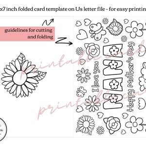 Nana Mothers Day Coloring Card, Gift From Grandkids. Mothers Day DIY ...