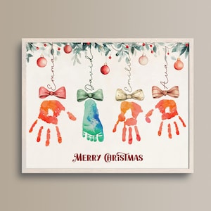 Personalized Christmas Handprint Art Gift From Kids. Printable DIY ...