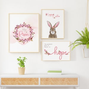 Pastel Pink Spring and Easter Printable Gallery Wall Set. Printable ...