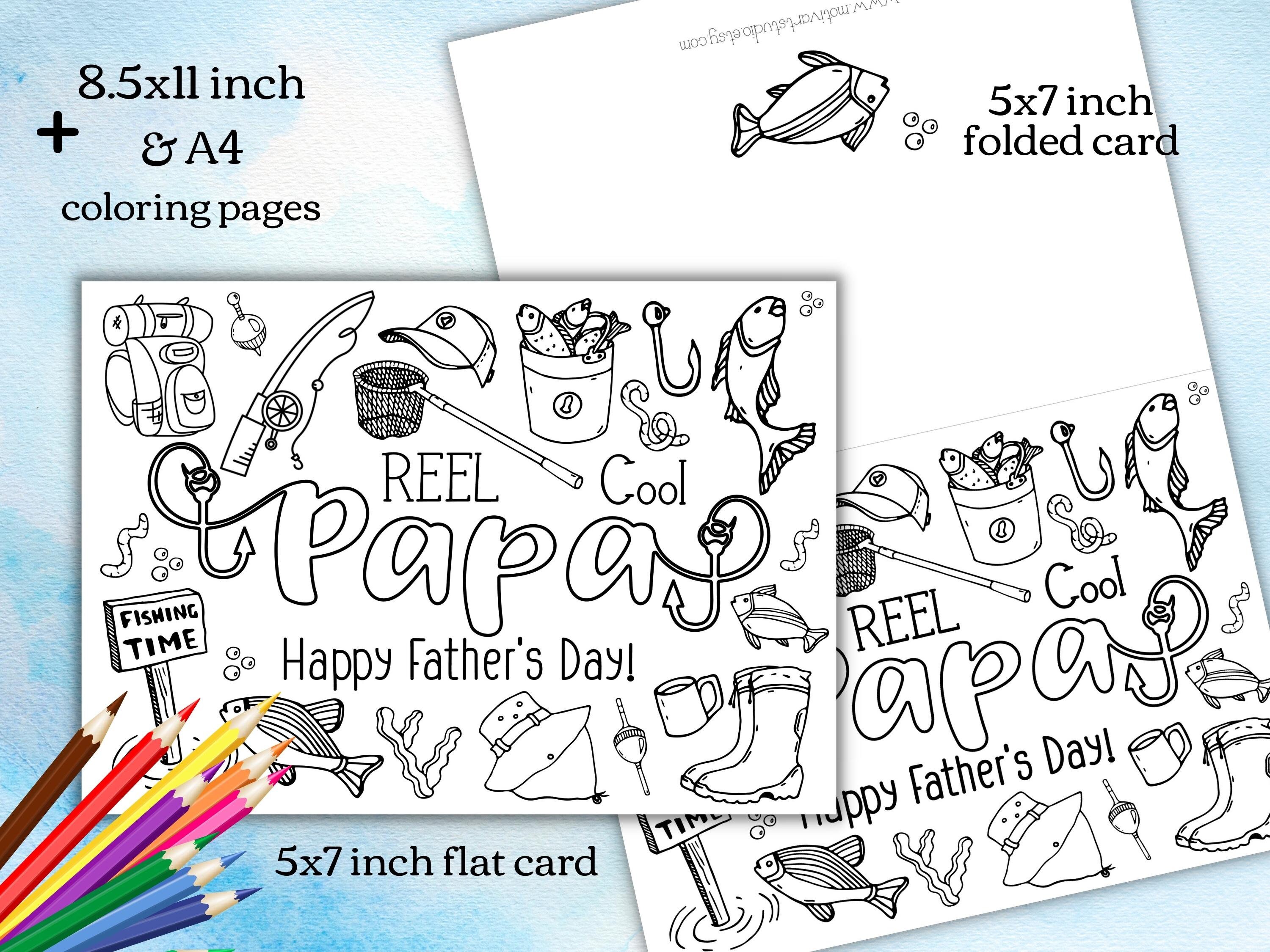 Reel Cool Papa Father's Day Card From Kids. Funny Fathers - Etsy