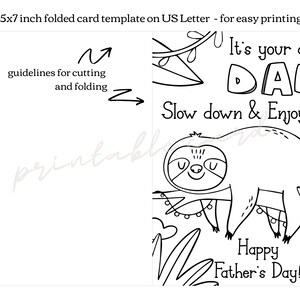 Printable Fathers Day Coloring Card for Kids. Fathers Day DIY Gift ...