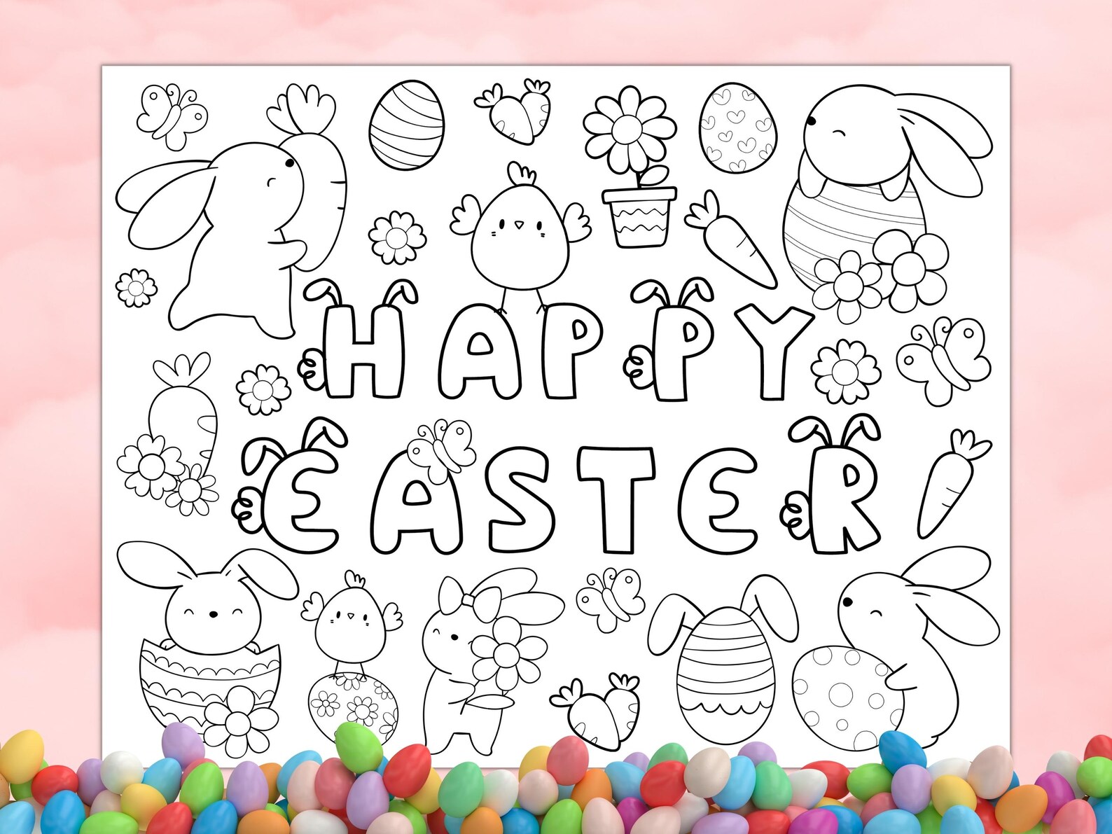 Instant Download Easter Coloring Pages for Kids Mega Bundle. | Etsy