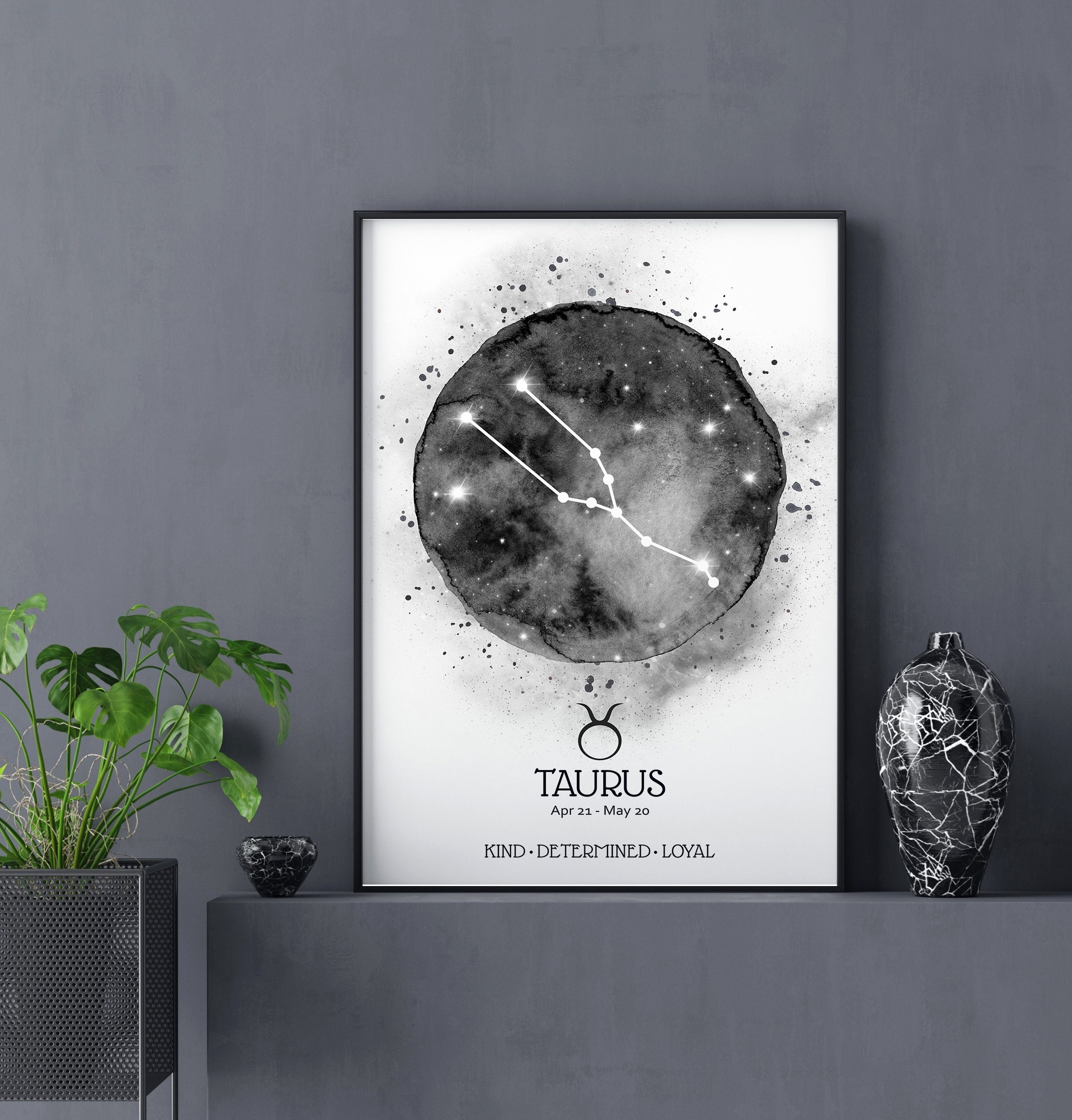 Taurus Printable Zodiac Sign Poster. INSTANT DOWNLOAD Taurus | Etsy