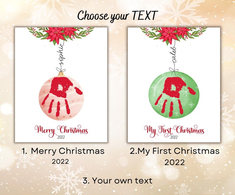 Personalized Christmas Handprint Art Gift From Kids. Printable - Etsy