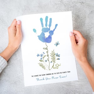 Personalized Teacher Appreciation Gift Handprint Art. Printable Gift ...