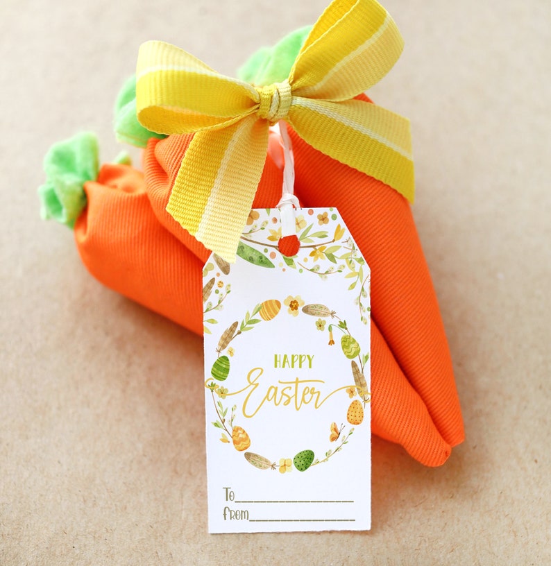 3 Printable Easter Gift Tags With Cute Easter Bunny Easter | Etsy