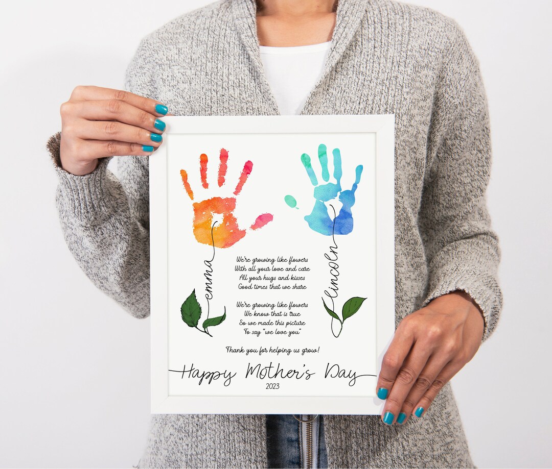 Personalized Mothers Day Handprint Art Gift From Kids. Printable ...