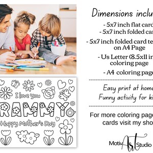 Printable Mothers Day Coloring Card for Grammy. Mothers Day DIY Gift ...