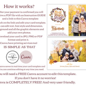 Happy Thanksgiving Photo Card Editable Canva Template. Editable ...