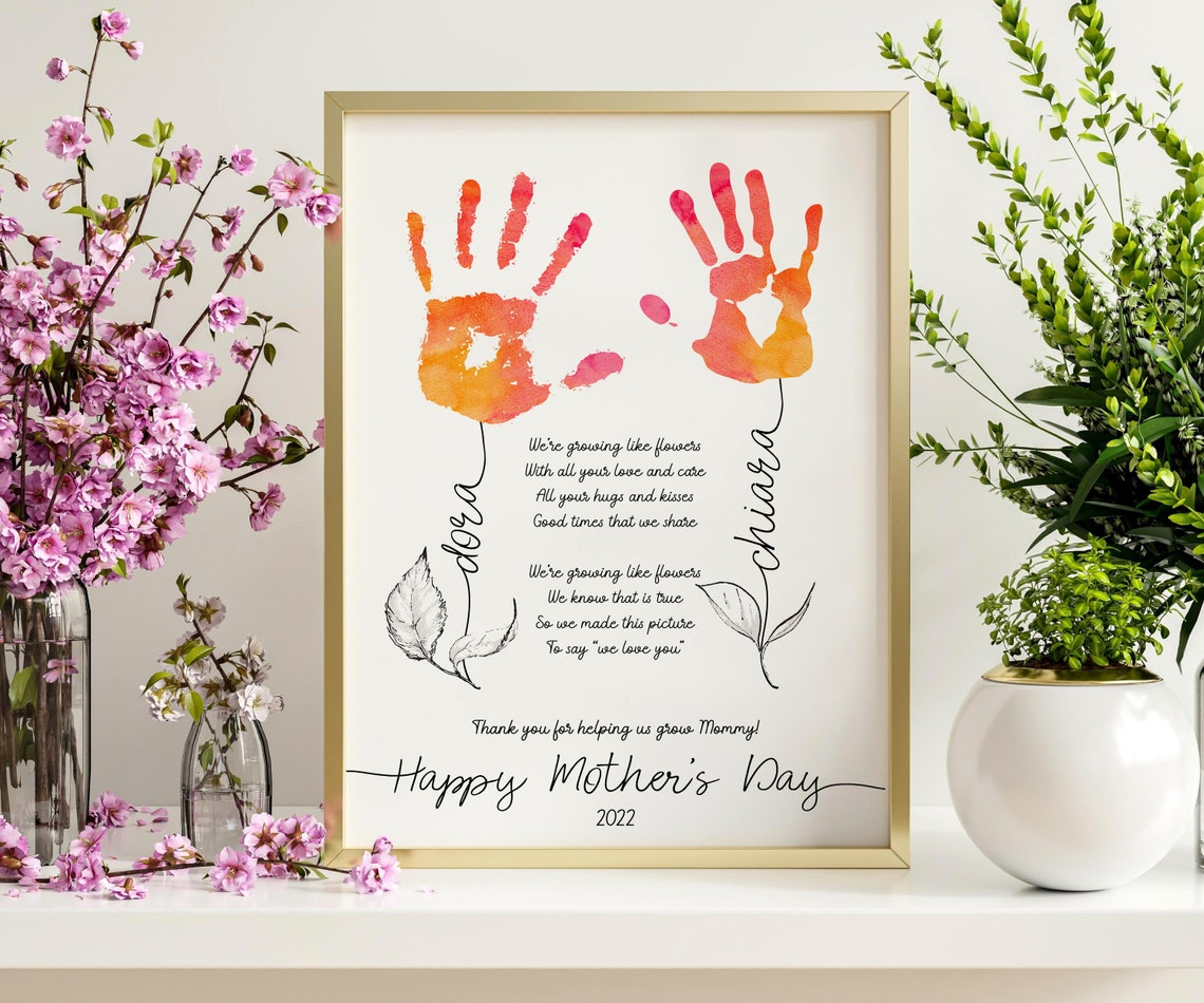 Personalized Mothers Day Handprint Gift From Kids. Printable - Etsy