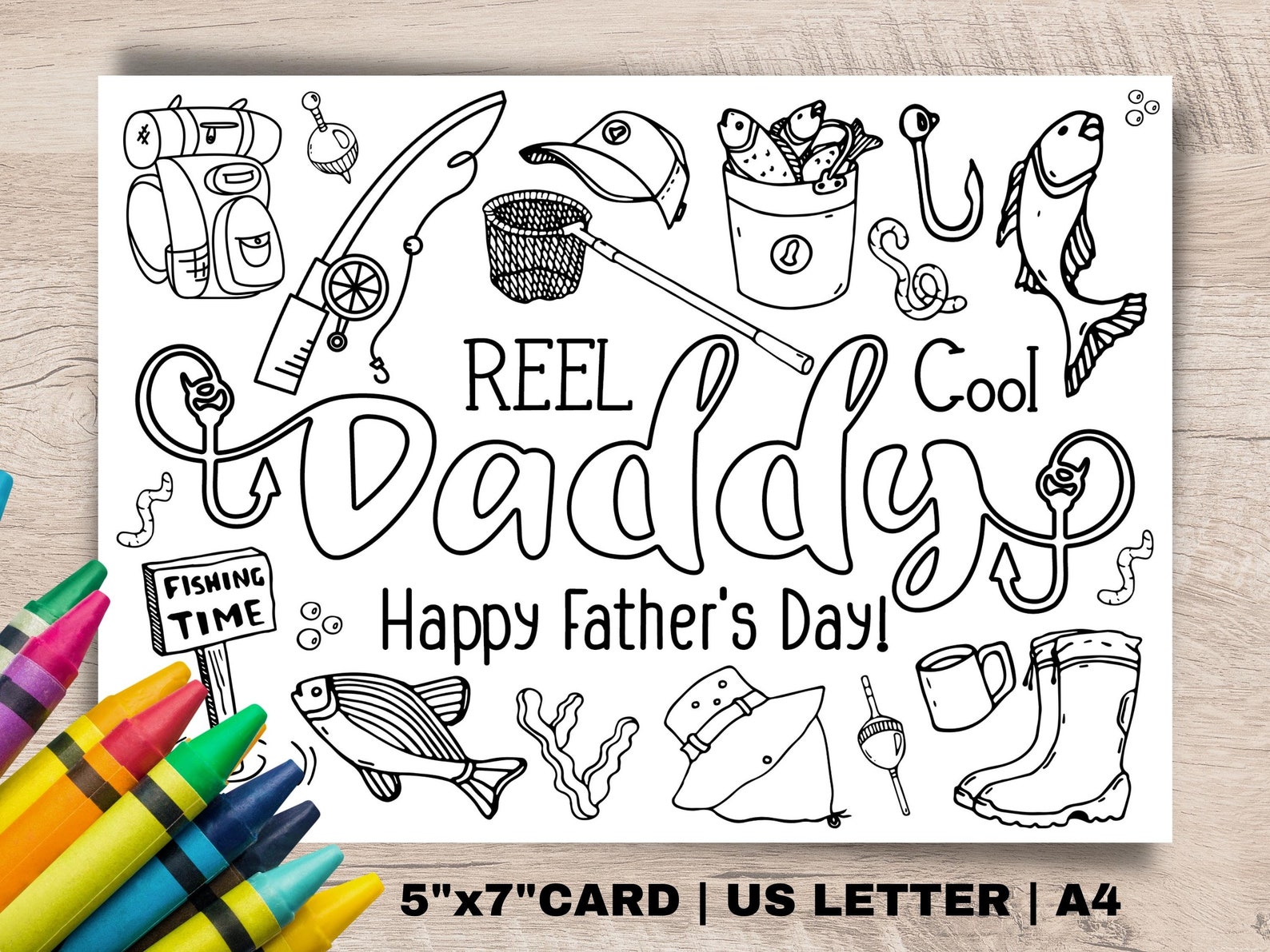 Reel Cool Daddy Father's Day Card From Kids. Funny Fathers - Etsy