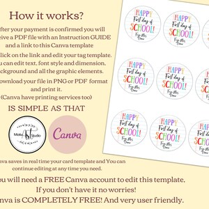 Back to School Tags Editable Template. Printable Back to School Teacher ...