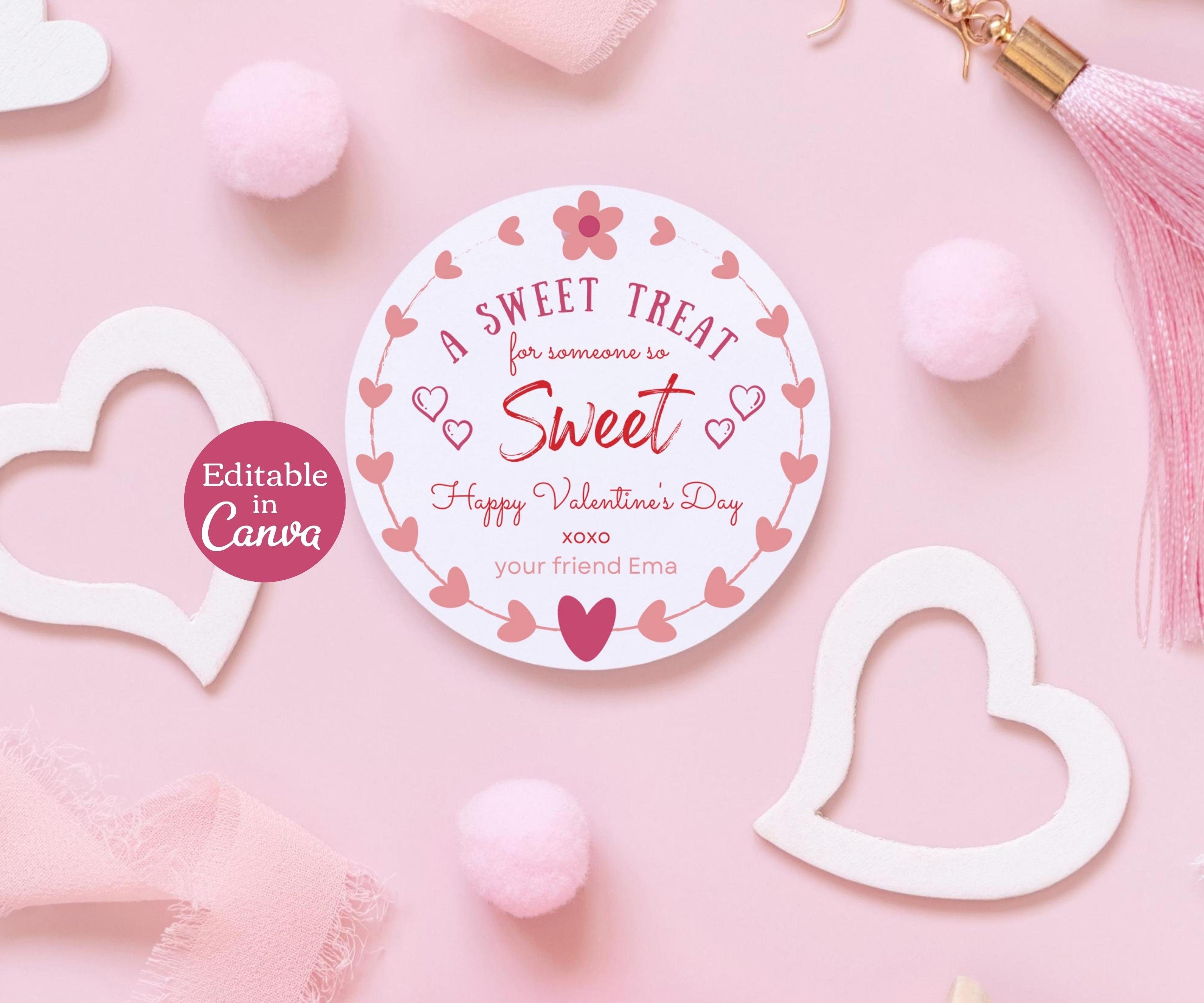 Editable Valentine Sweet Treat Favor Tags Canva Template. - Etsy