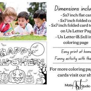 Printable Halloween Coloring Card for Kids. Digital Download Happy ...