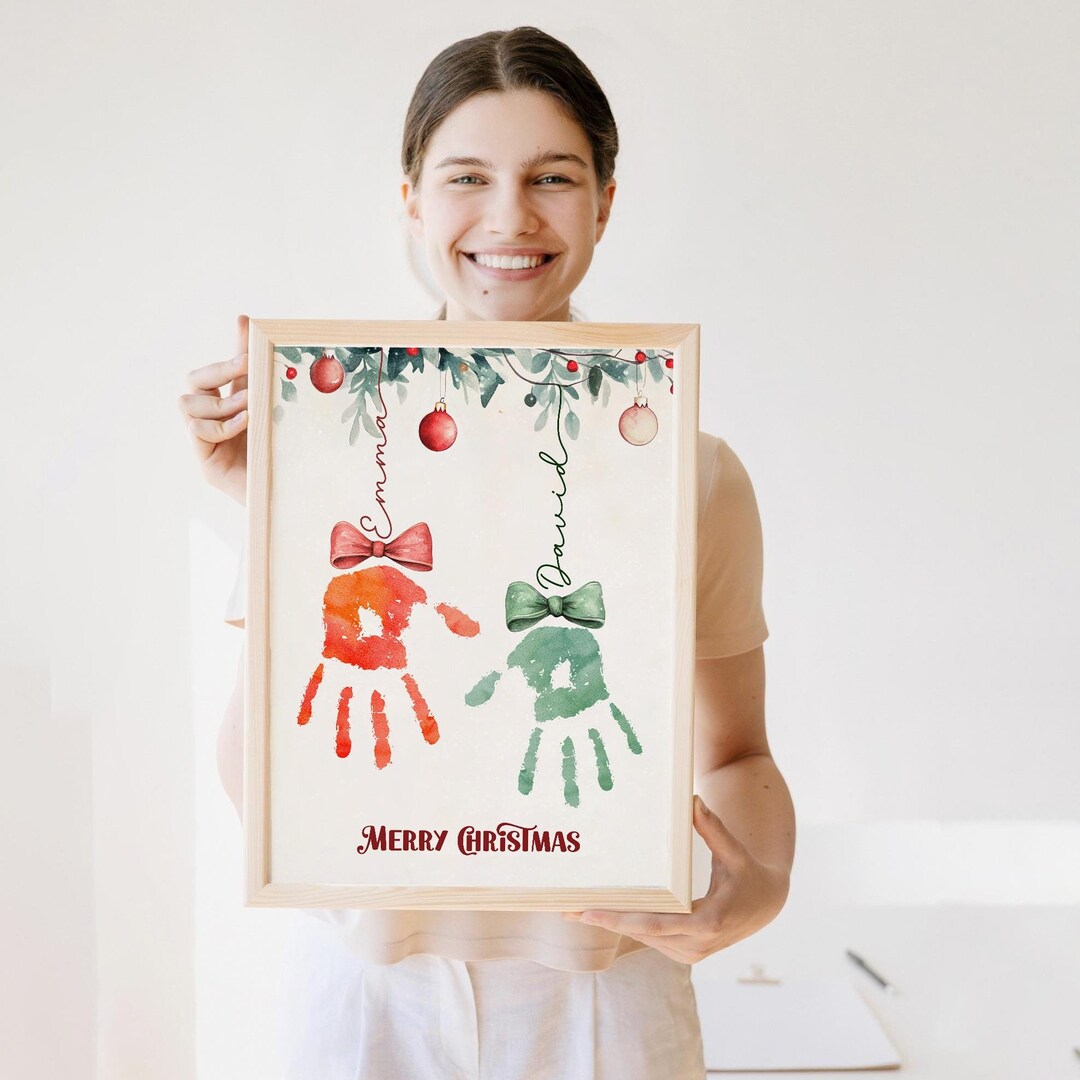 Personalized Christmas Handprint Art Gift From Kids. Printable DIY ...