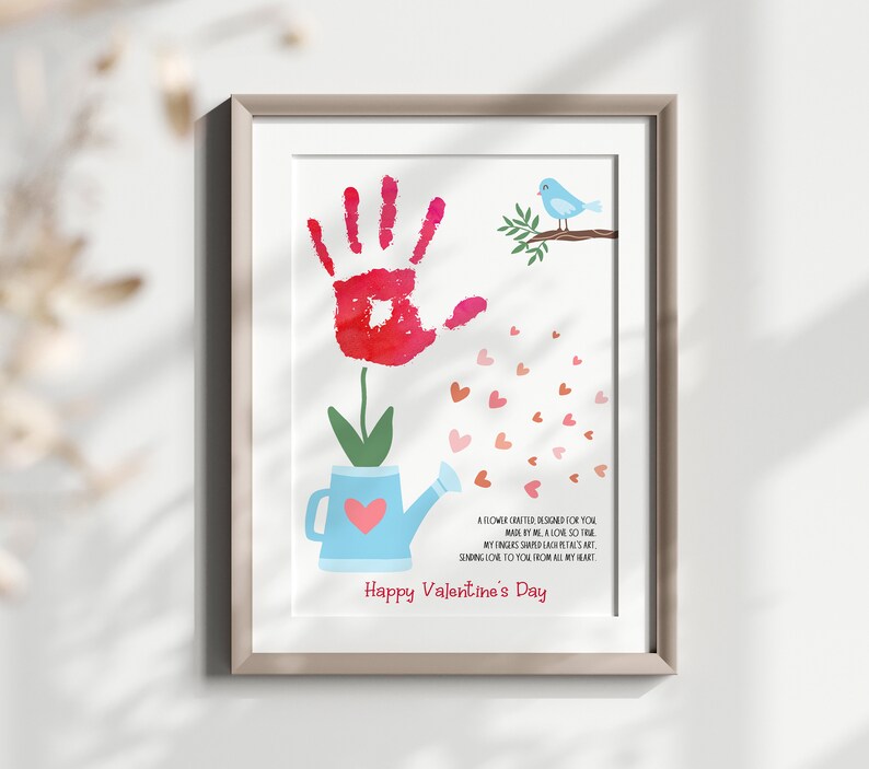 Valentines Printable Handprint Art Instant Download. Boy Valentine's ...