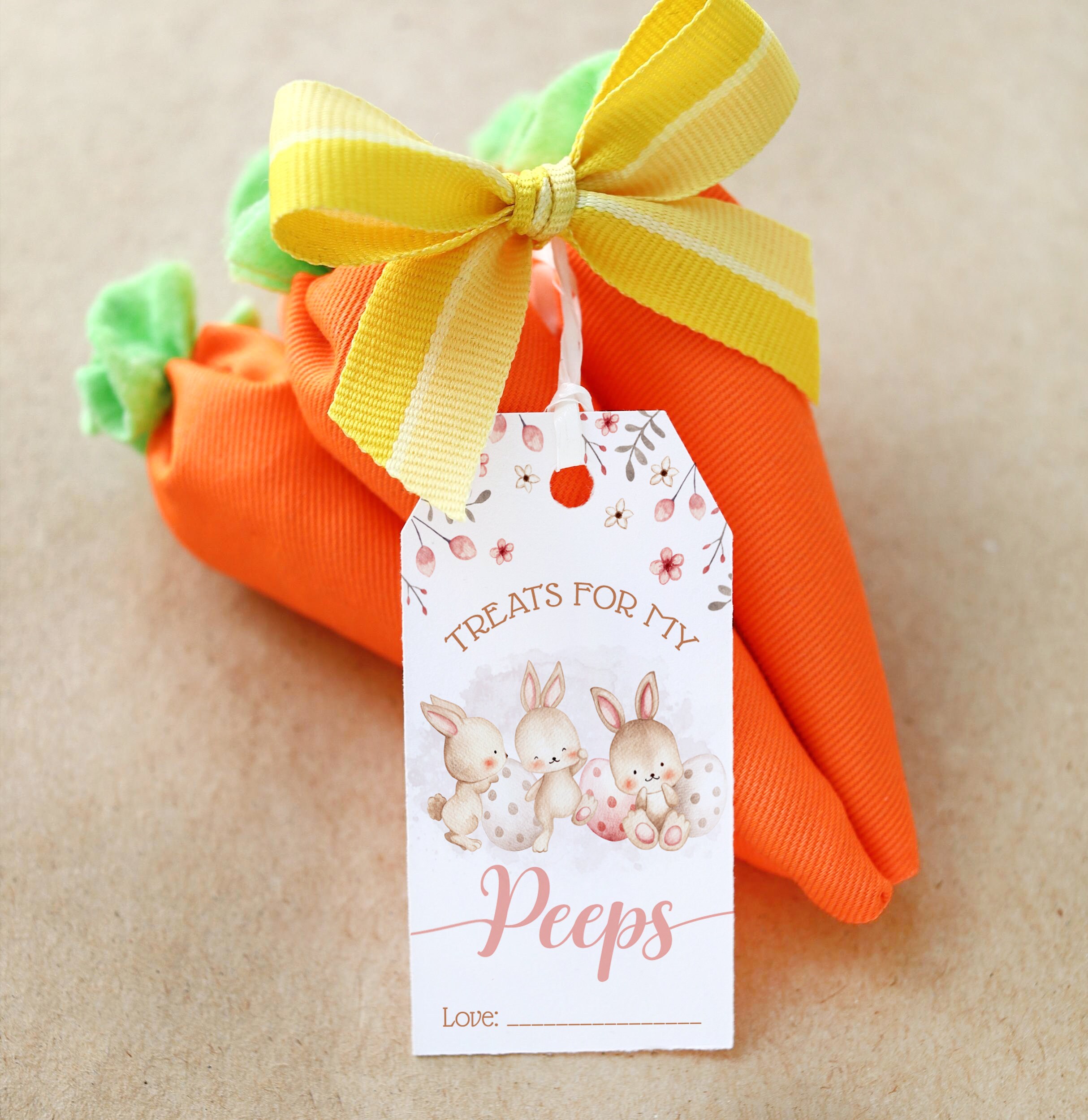 Set of 3 Printable Easter Gift Tags With Cute Easter Peeps | Etsy