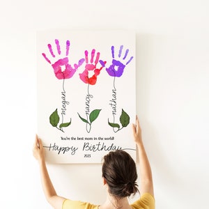 Personalized Mother's Day or Birthday Handprint Gift From Kids ...