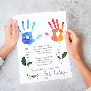 Personalized Birthday Handprint Art Gift From Kids. Printable Handprint ...