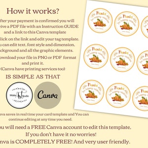 Editable Fall Birthday Party Thank You Tags Template. Printable Round ...