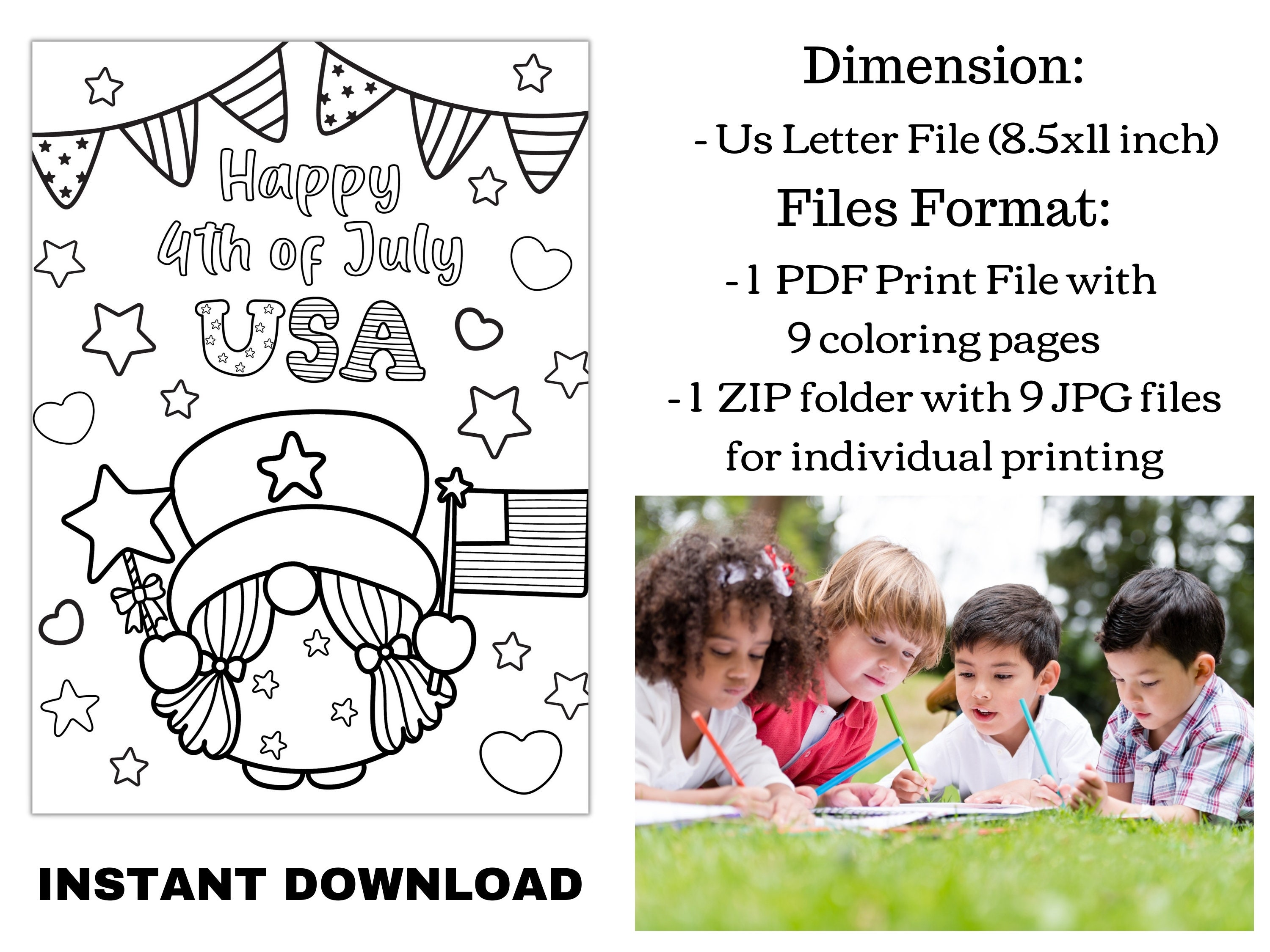 9 Printable Memorial Day Coloring Pages for Kids. 4th of July - Etsy