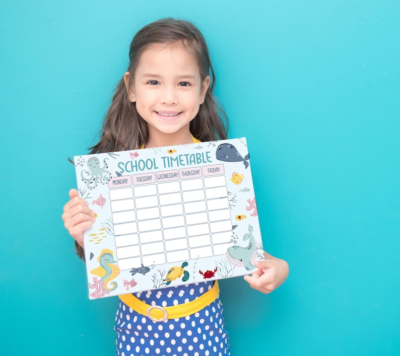 Ocean Theme School Timetable Instant Download. Printable Back - Etsy