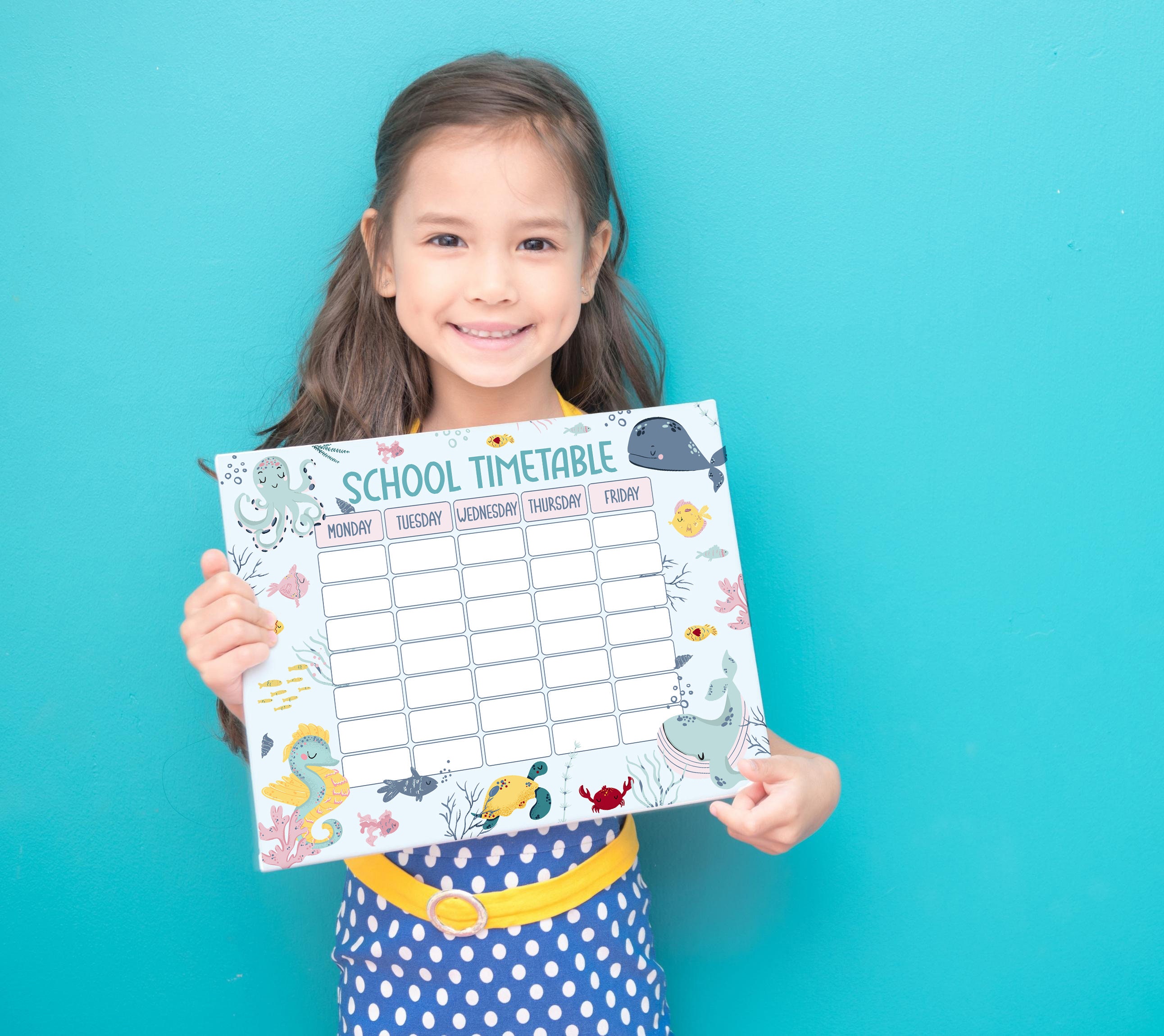 Ocean Theme School Timetable Instant Download. Printable Back - Etsy