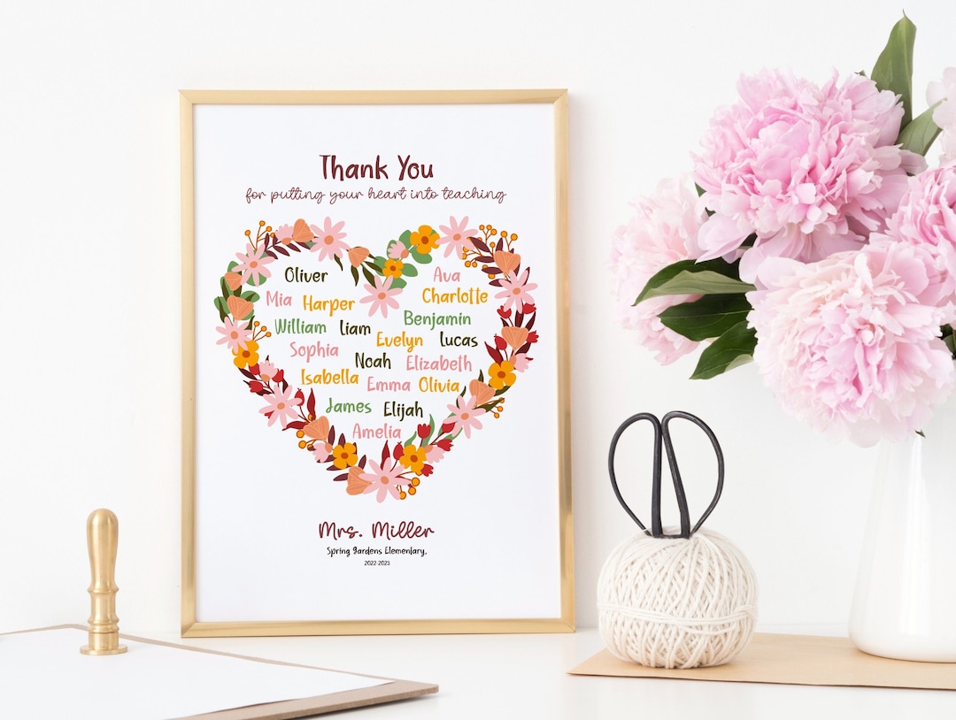 Personalized Teacher Thank You Gift From Students. Custom Teacher ...
