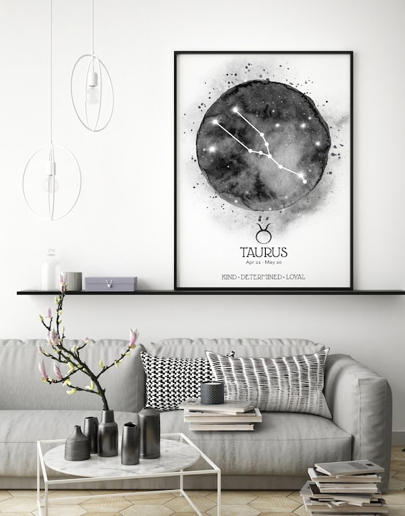 Taurus Printable Zodiac Sign Poster. INSTANT DOWNLOAD Taurus | Etsy