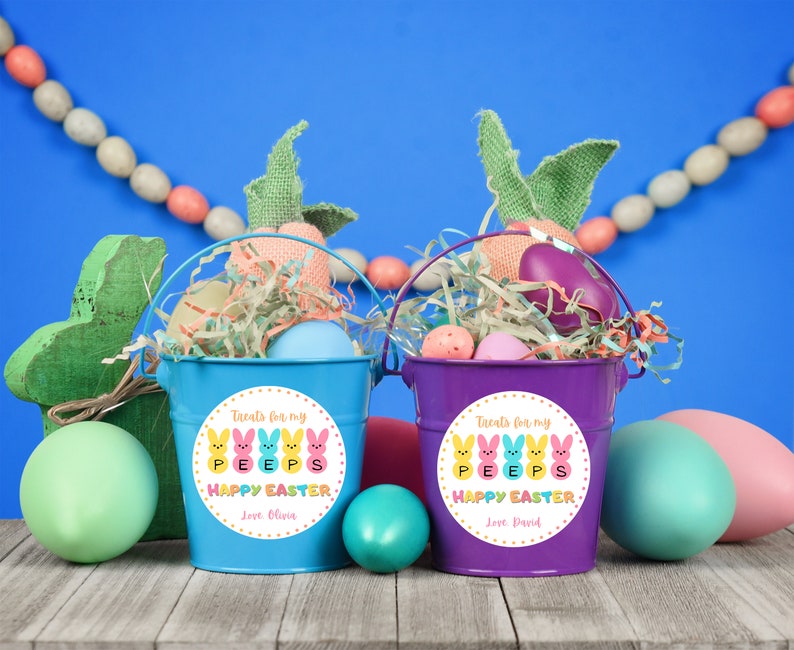 Editable Easter Treats Gift Tags Canva Template. Printable Circle ...