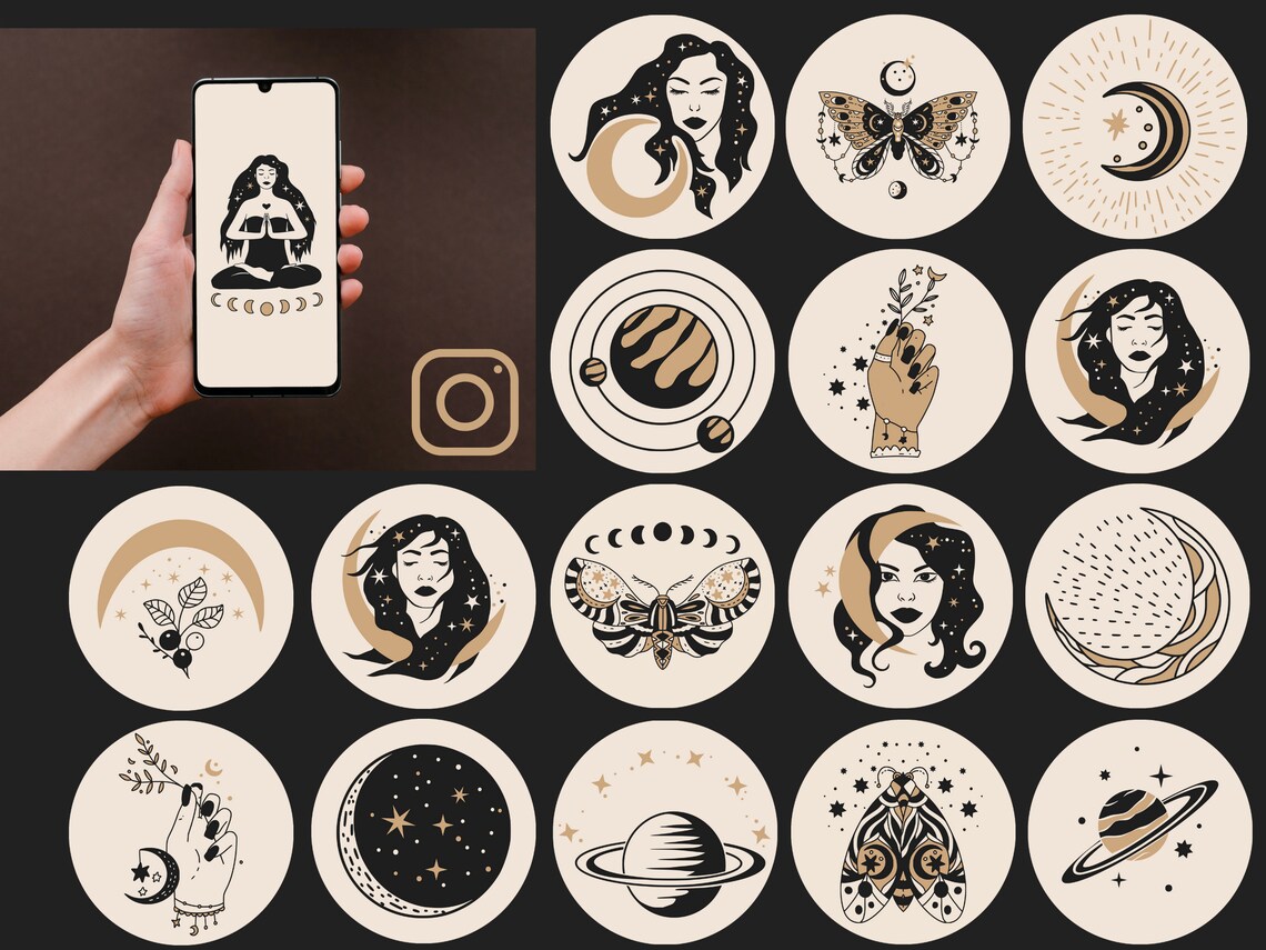 Mystical Boho Instagram Highlight Covers: Witchy IG Icons (digital ...