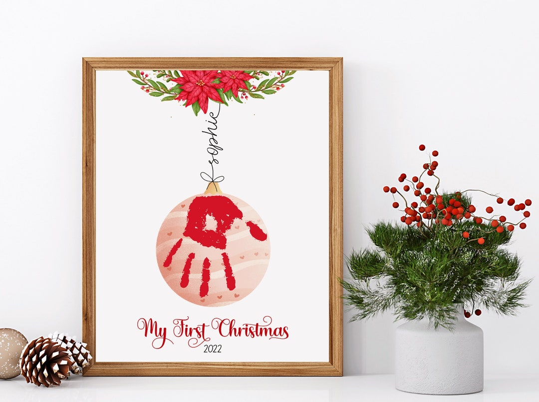 Personalized My First Christmas Handprint Keepsake. Printable DIY ...