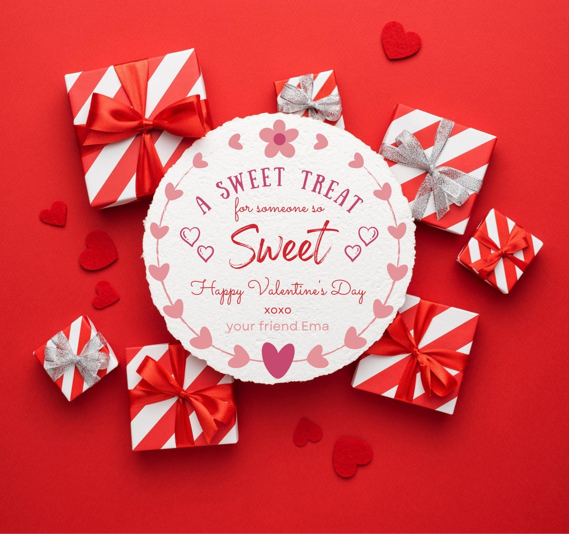 Editable Valentine Sweet Treat Favor Tags Canva Template. | Etsy