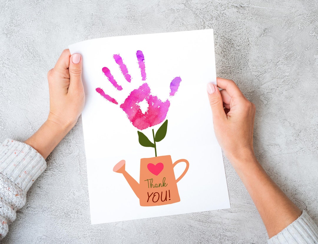 Thank You Gift Handprint Art Instant Download. Printable Gift From Kids ...