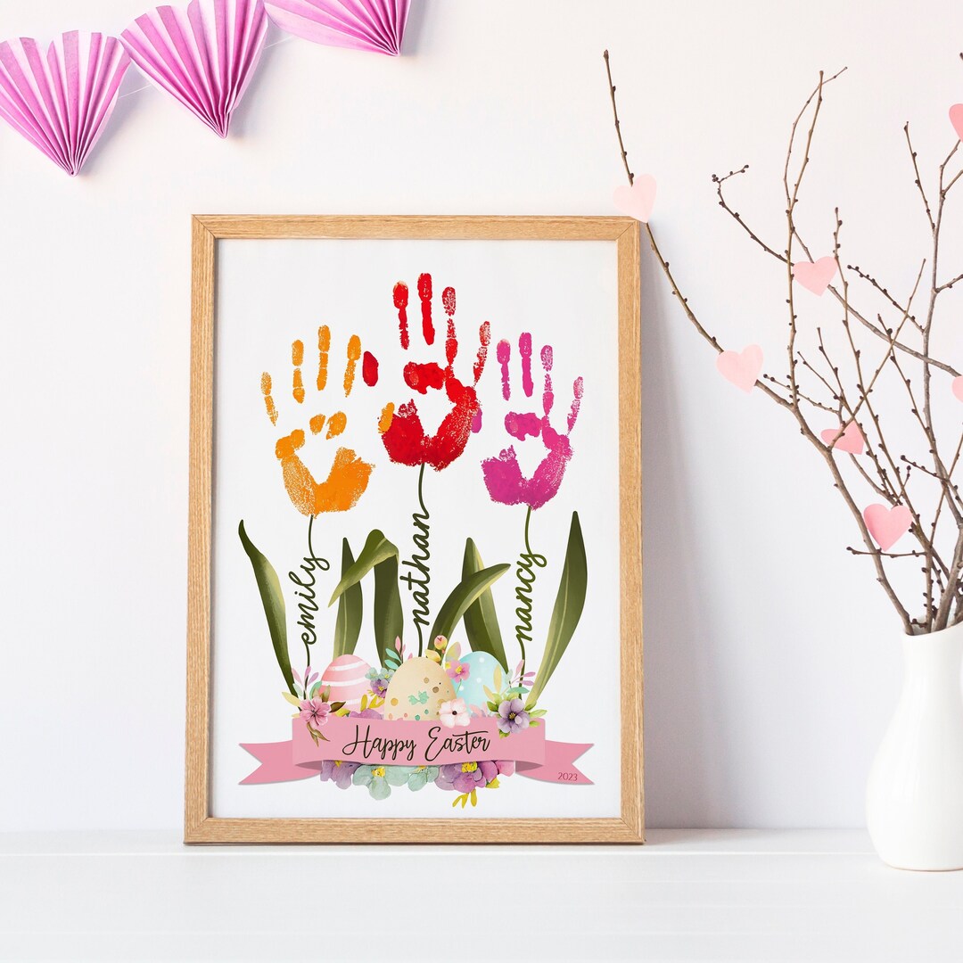 Personalized Easter Handprint Art. Printable Easter Craft for Kids ...