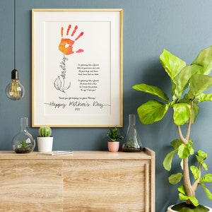 Personalized Mothers Day Handprint Gift From Kids. Printable Handprint ...
