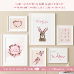 Printable Spring Wall Art With Spring Watercolor Flowers. Pastel Pink ...