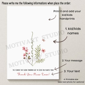 Personalized Teacher Appreciation Gift Handprint Art. Printable Gift ...