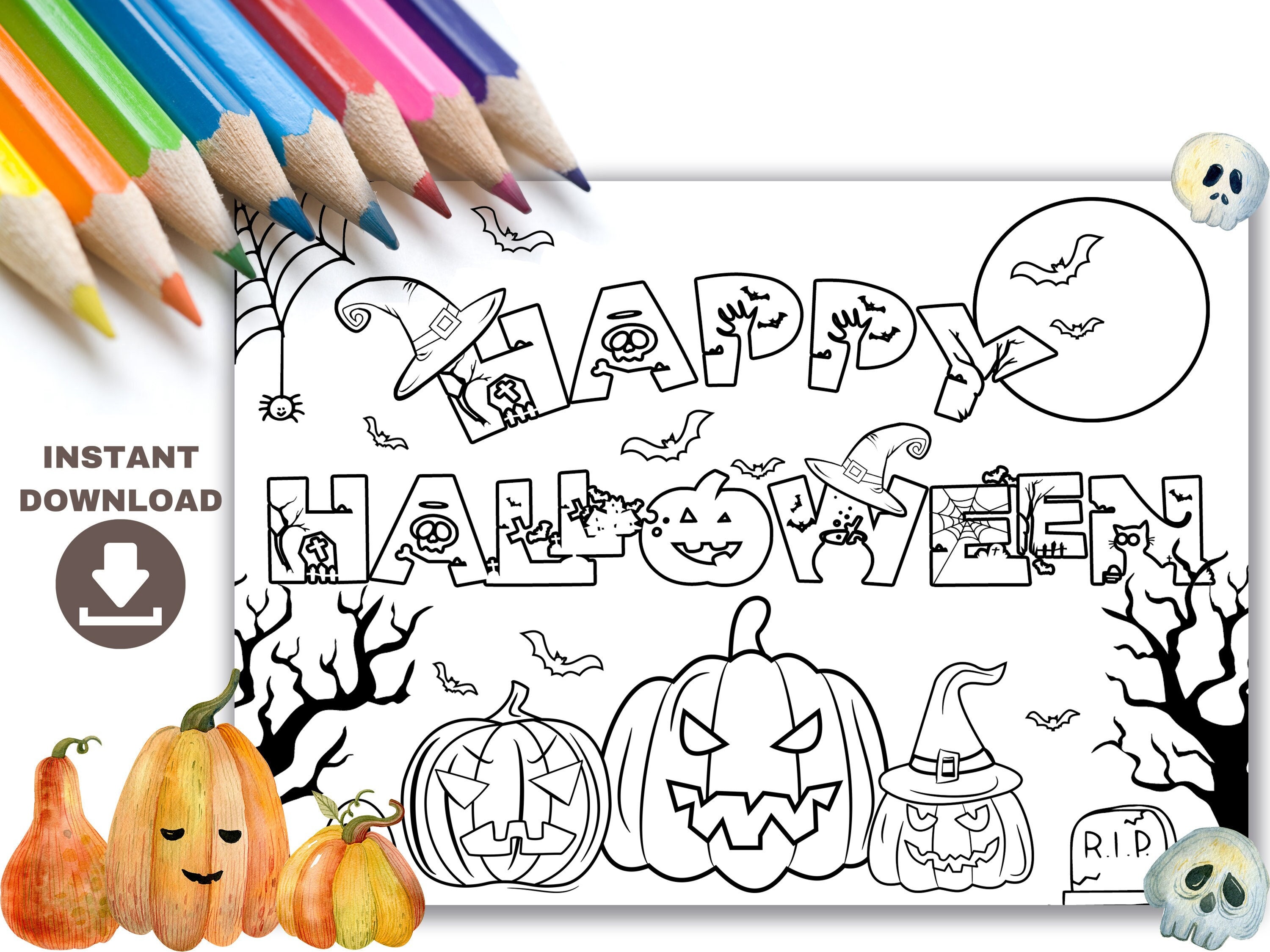 Halloween Card Printable Coloring Pages
