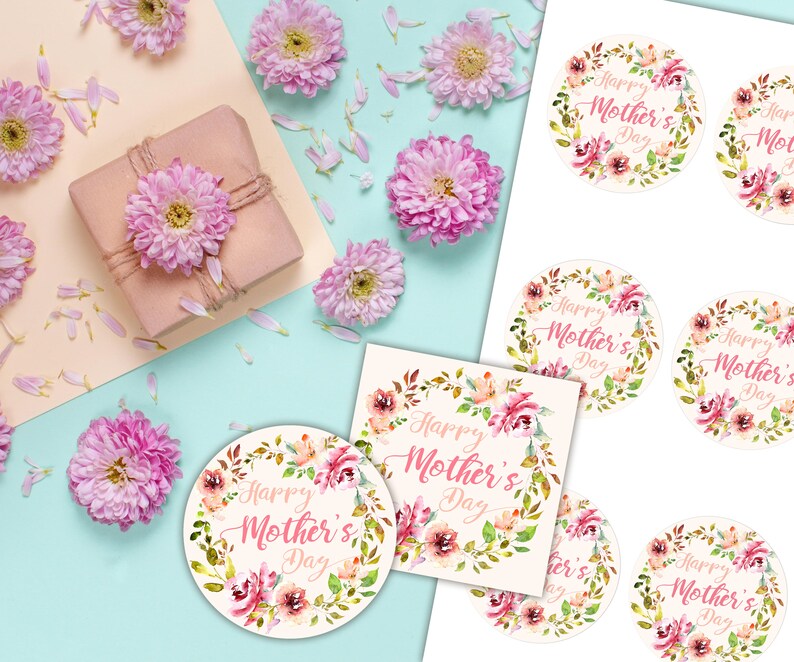 Printable Mothers Day Gift Tags Instant Download. Round | Etsy