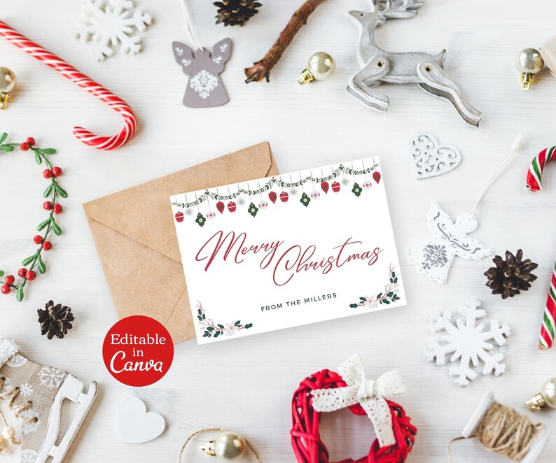 Editable Canva Christmas Card Template. Merry Christmas | Etsy
